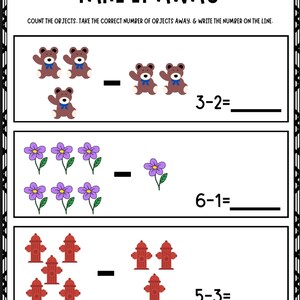 Beginners Addition and Subtraction Workshees - Etsy