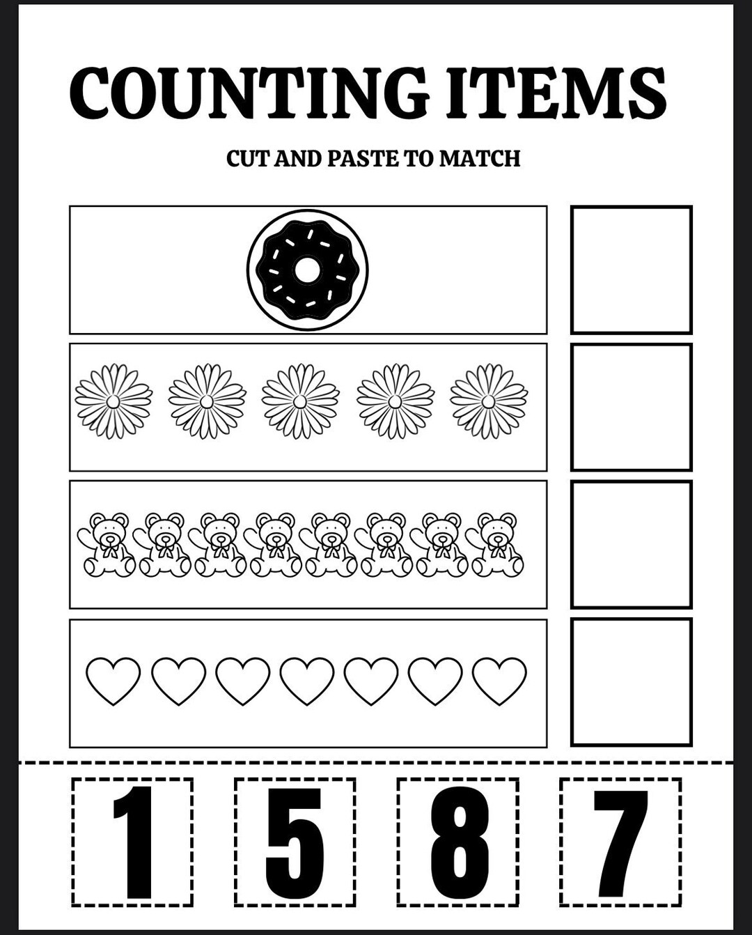 Counting Worksheets - Etsy