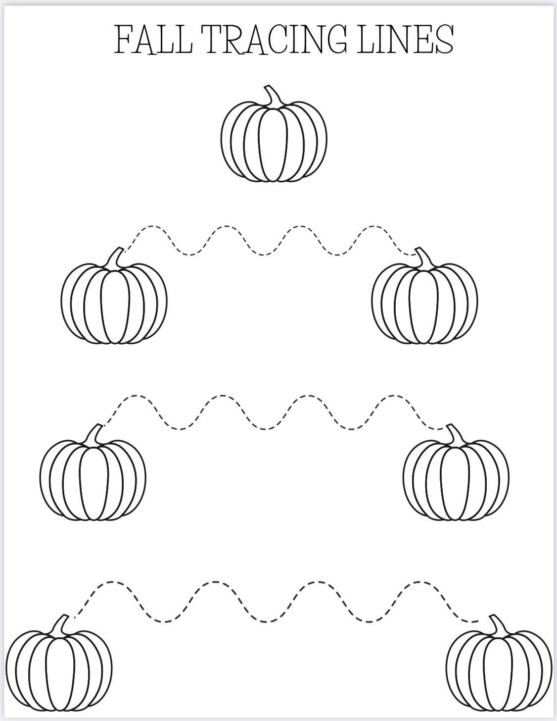 Fall Line Tracing Pages - Etsy
