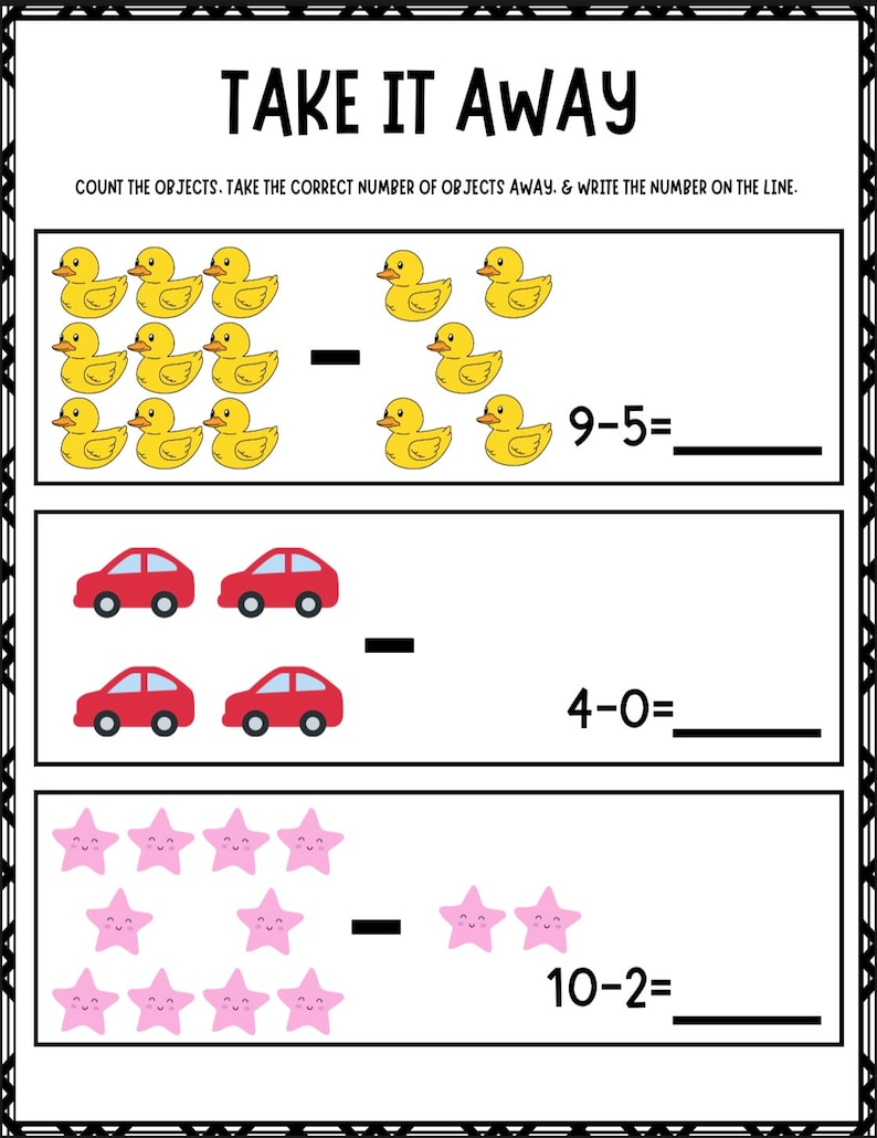 Beginners Addition and Subtraction Workshees - Etsy