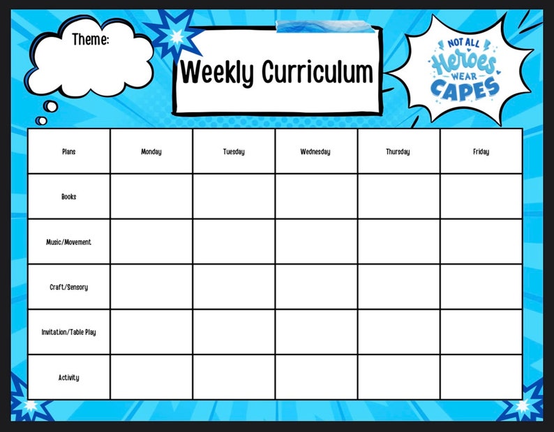 Customizable Weekly Curriculum Plans - Etsy