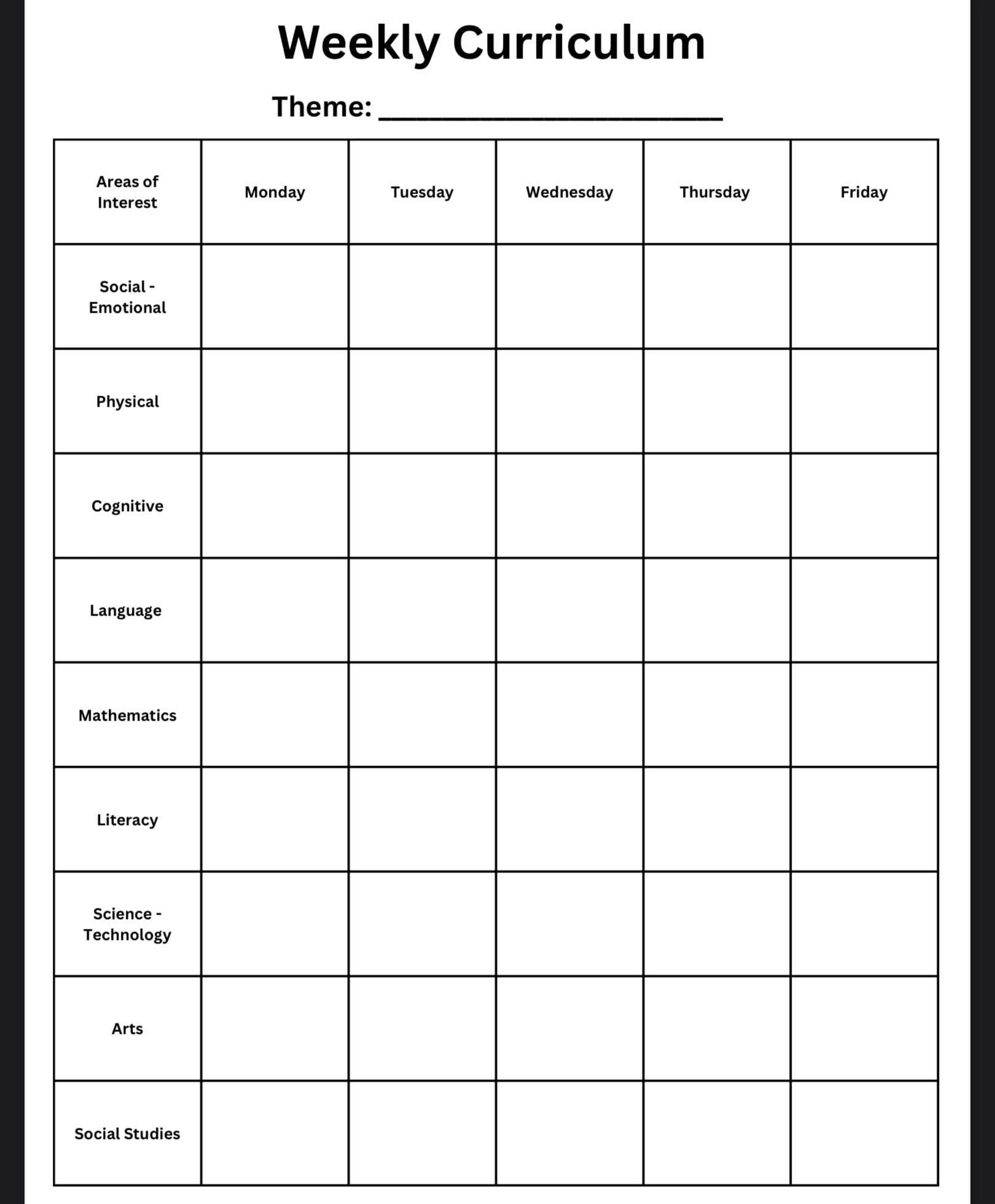 Creative Curriculum Plans - Etsy