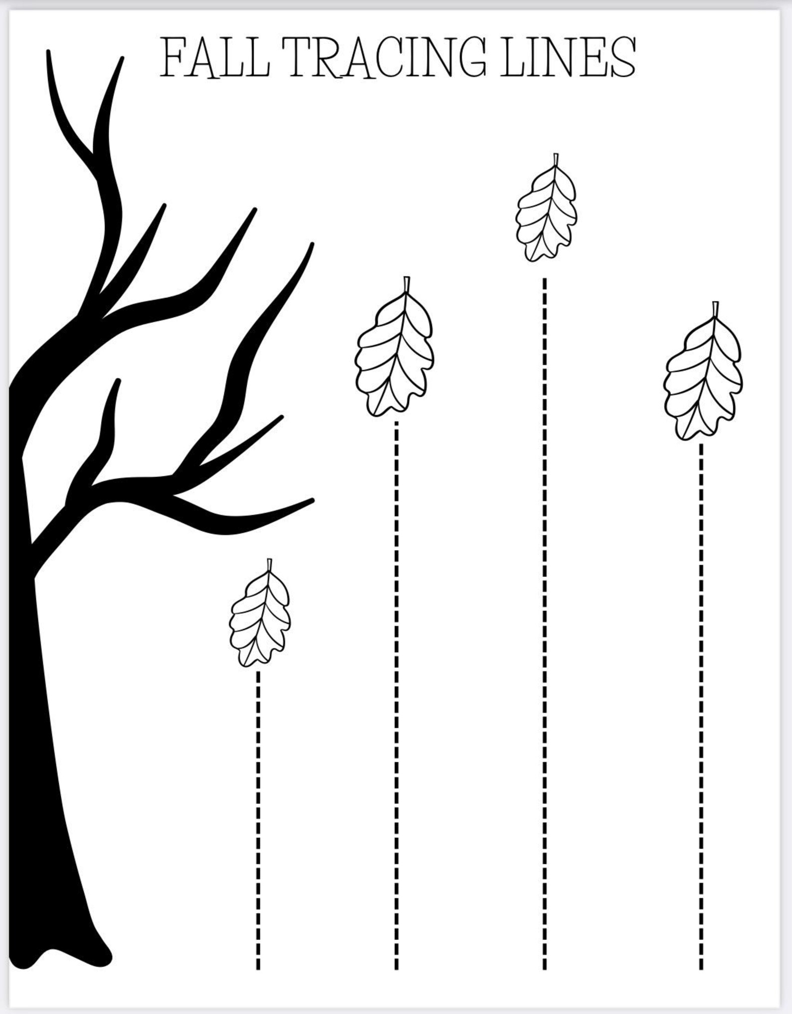 Fall Line Tracing Pages - Etsy