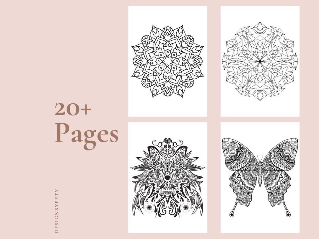 20 Mandala & Animals Coloring Pages Printable - Etsy