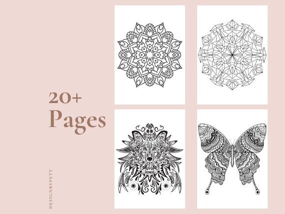 20 Mandala & Animals Coloring Pages Printable - Etsy