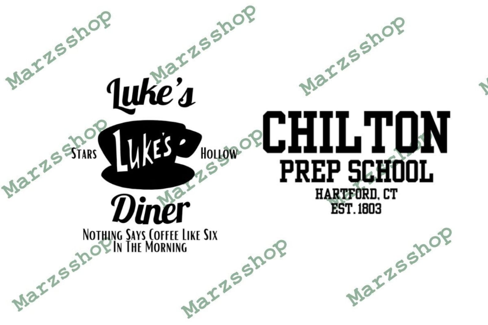 2 Piece SVG and PNG Bundle, Chilton Prep School Svg, Luke’s Diner Svg ...