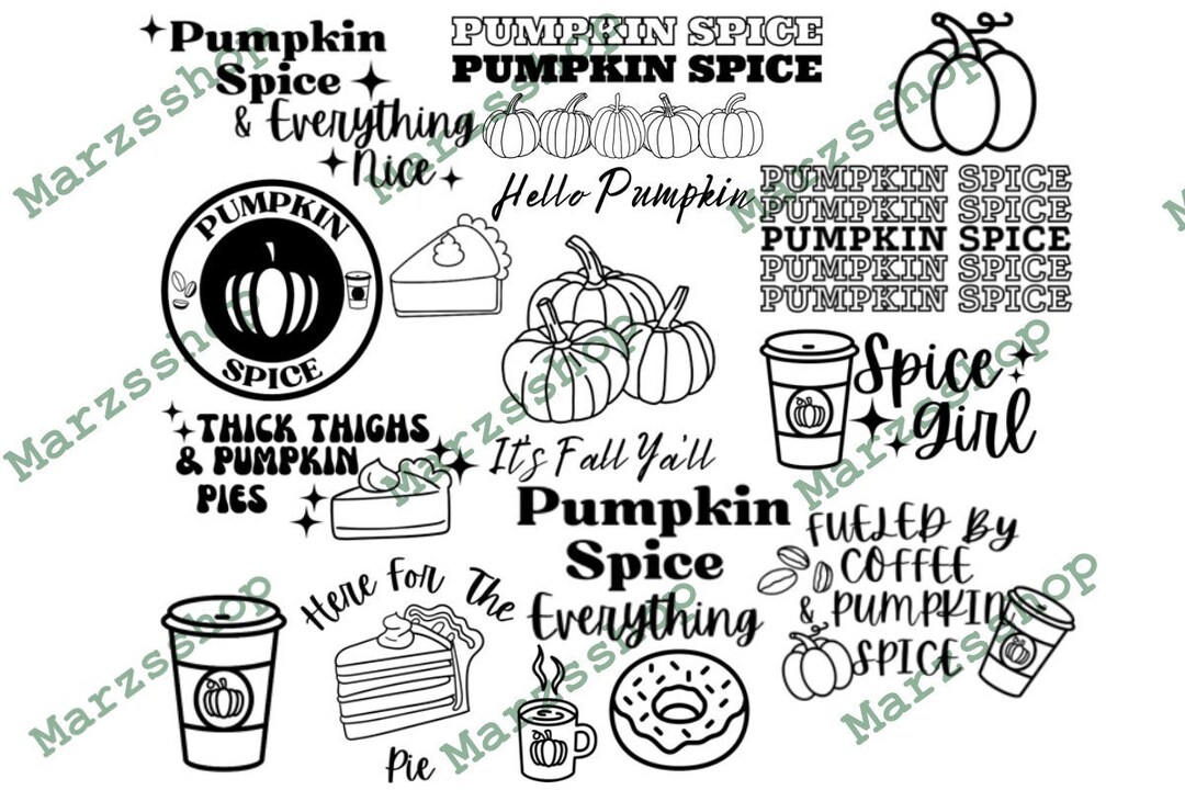 16 Piece SVG and PNG Bundle Pumpkin Spice,pumpkins Svg,thick Thighs and ...