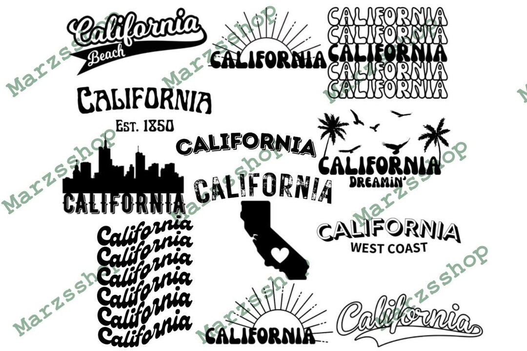 13 Piece SVG and PNG Bundle California Svg, the Golden State Svg ...