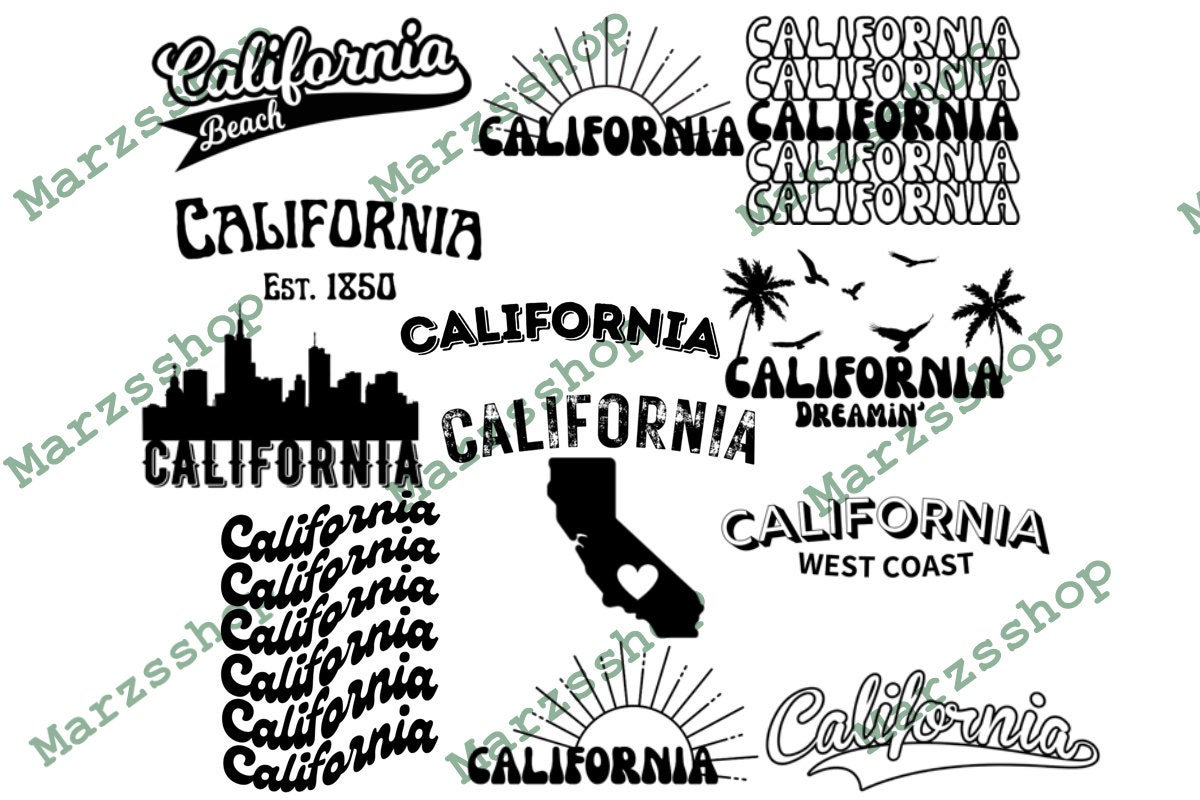 13 Piece SVG and PNG Bundle California Svg, the Golden State Svg ...