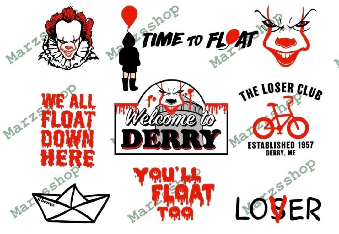 10 Piece PNG Bundle Pennywise Inspired, It the Clown Png, Killer Clown ...