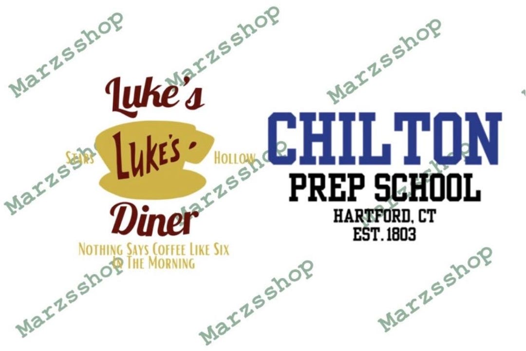 2 Piece PNG Bundle Luke’s Diner Inspired, Chilton Prep School Inspired ...
