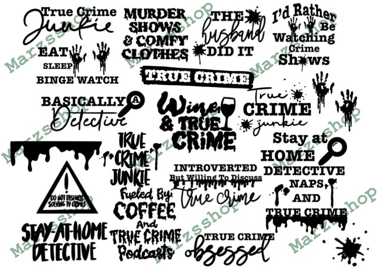 20 Piece SVG and PNG Bundle True Crime Podcasts Shows, Murder ...