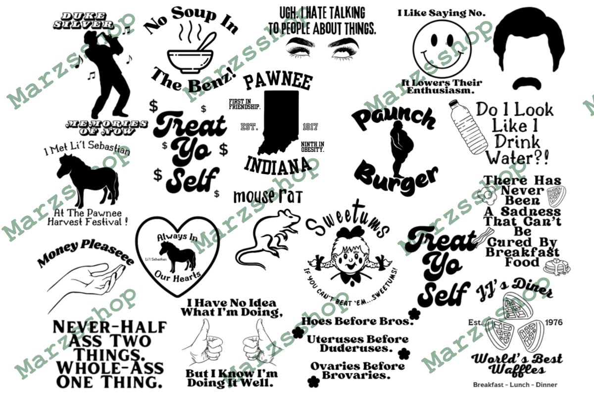 20 Piece SVG and PNG Bundle Parks and Rec, Little Sebastian Svg, Duke ...
