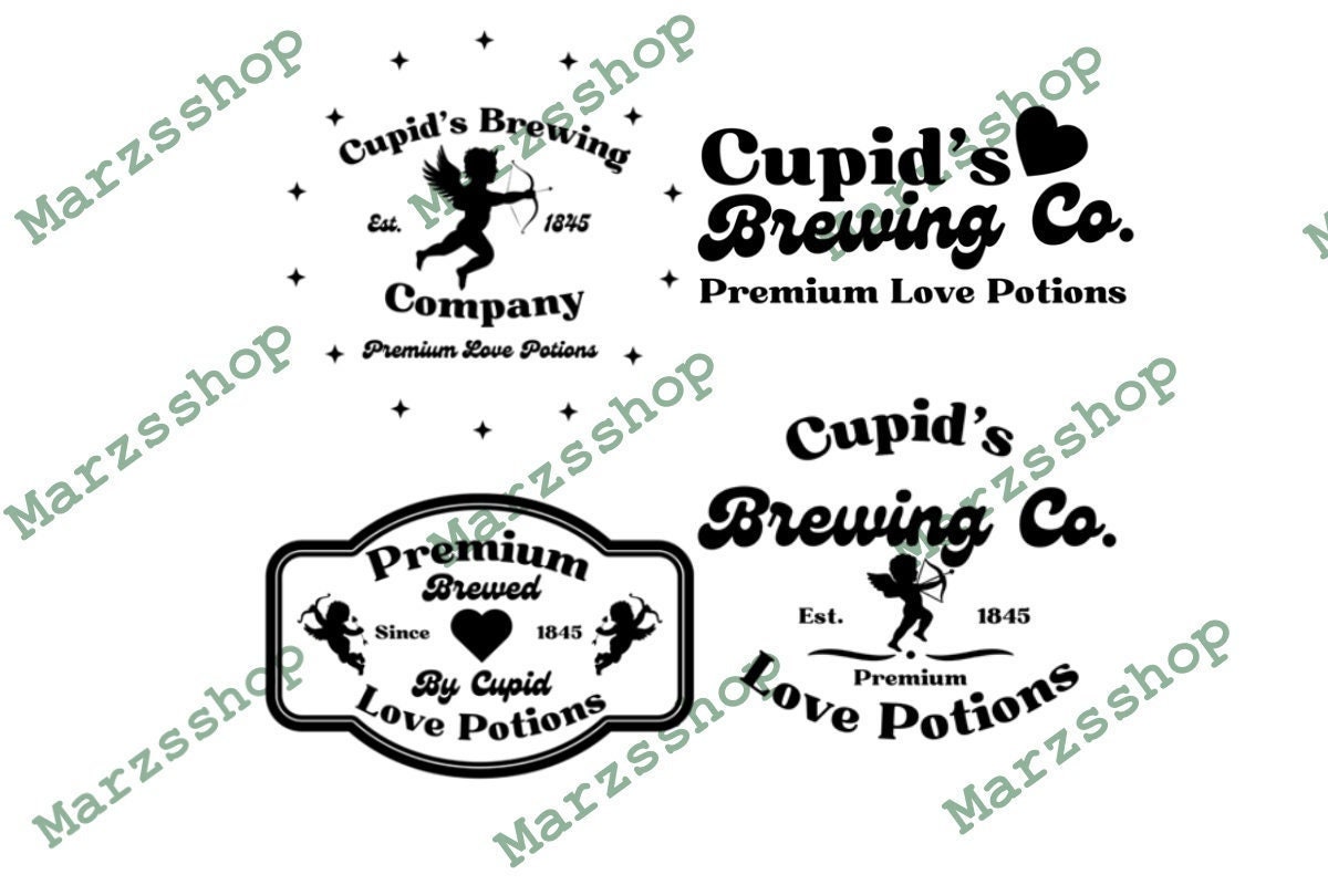4 Piece SVG and PNG Bundle Cupid's Brewing Company, Love Potions Svg ...