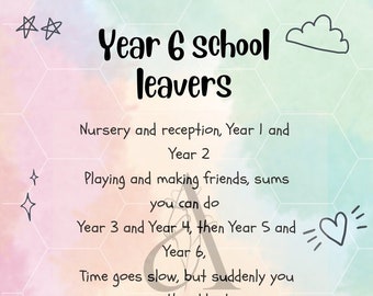 Leavers Poem - Etsy