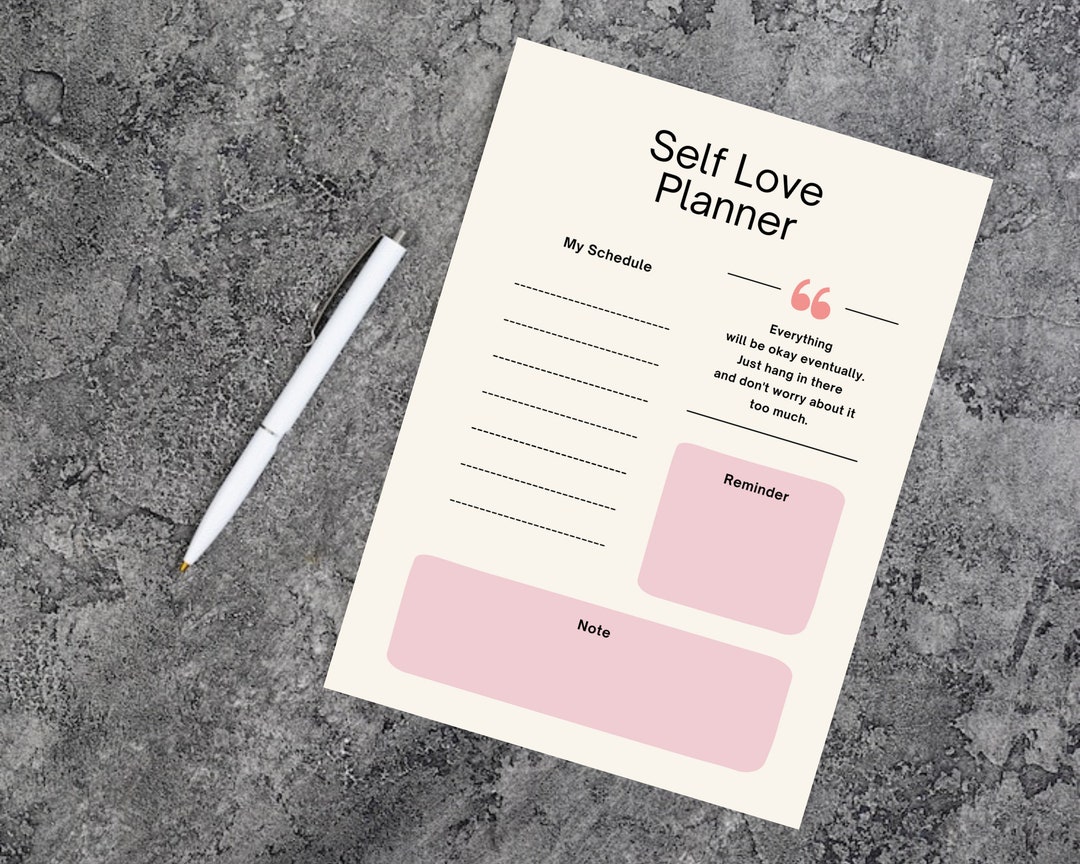 Self-love Planner Self-love Journal Self-love Reminder Printable Self ...