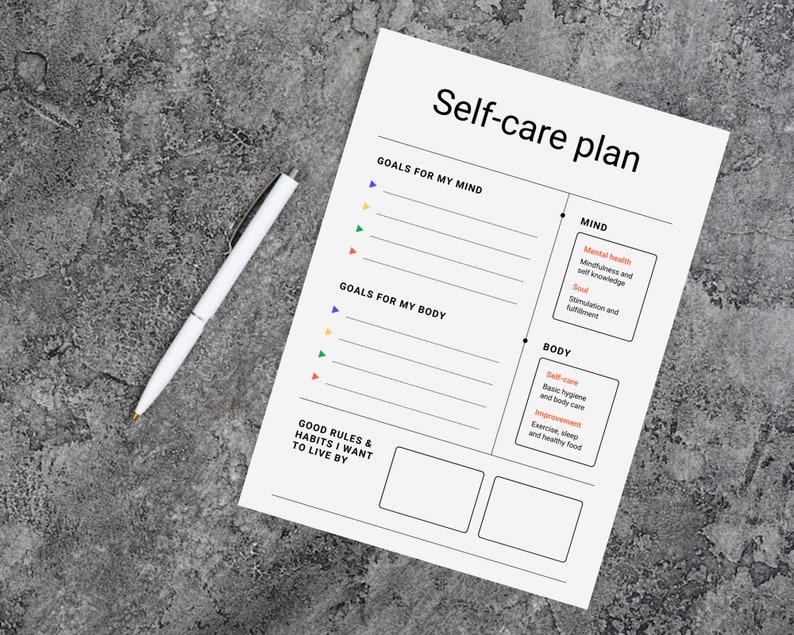 Self-care Planner | Self-care Journal | Printable Self-care Planner ...