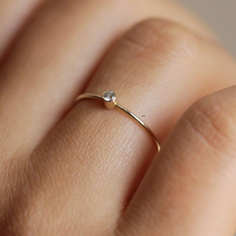 Small Diamond Ring - Etsy