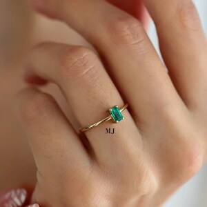 Emerald Cut Sterling Silver Ring: Yellow Gold Plated Promise Ring - Etsy