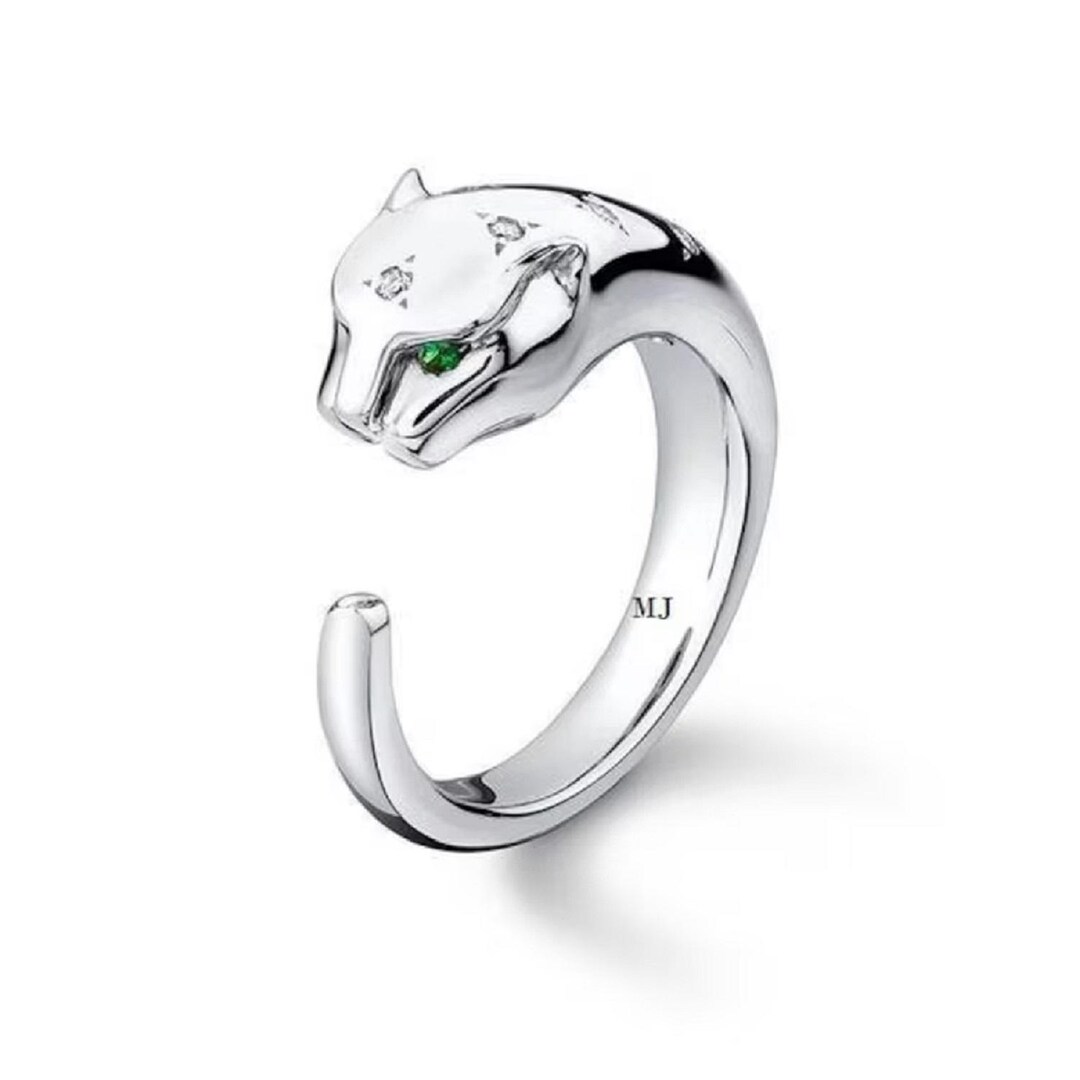 Diamond Leopard Wrap Open Ring in Solid 18K Gold/diamond Panther Ring ...