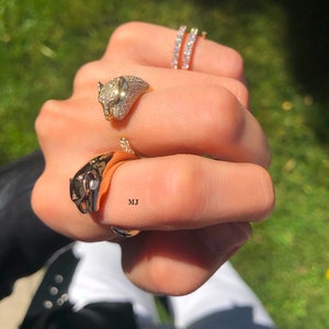 Diamond Leopard Wrap Open Ring in Solid 18K Gold/diamond Panther Ring ...