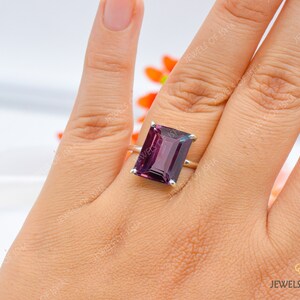 Alexandrite Ring, Purple Blue Color Changing Alexandrite 10x14 Octagon ...