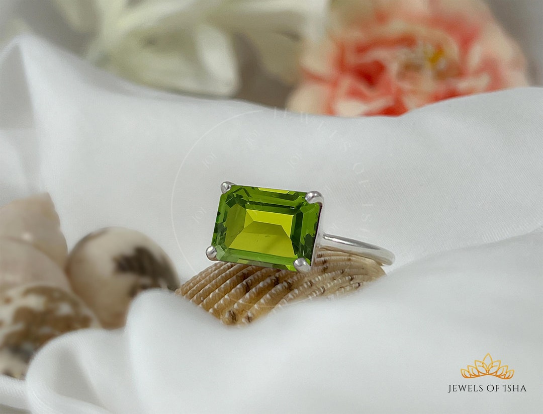 Peridot Statement Ring, 925 Sterling Silver 14k Gold Vermeil Natural ...