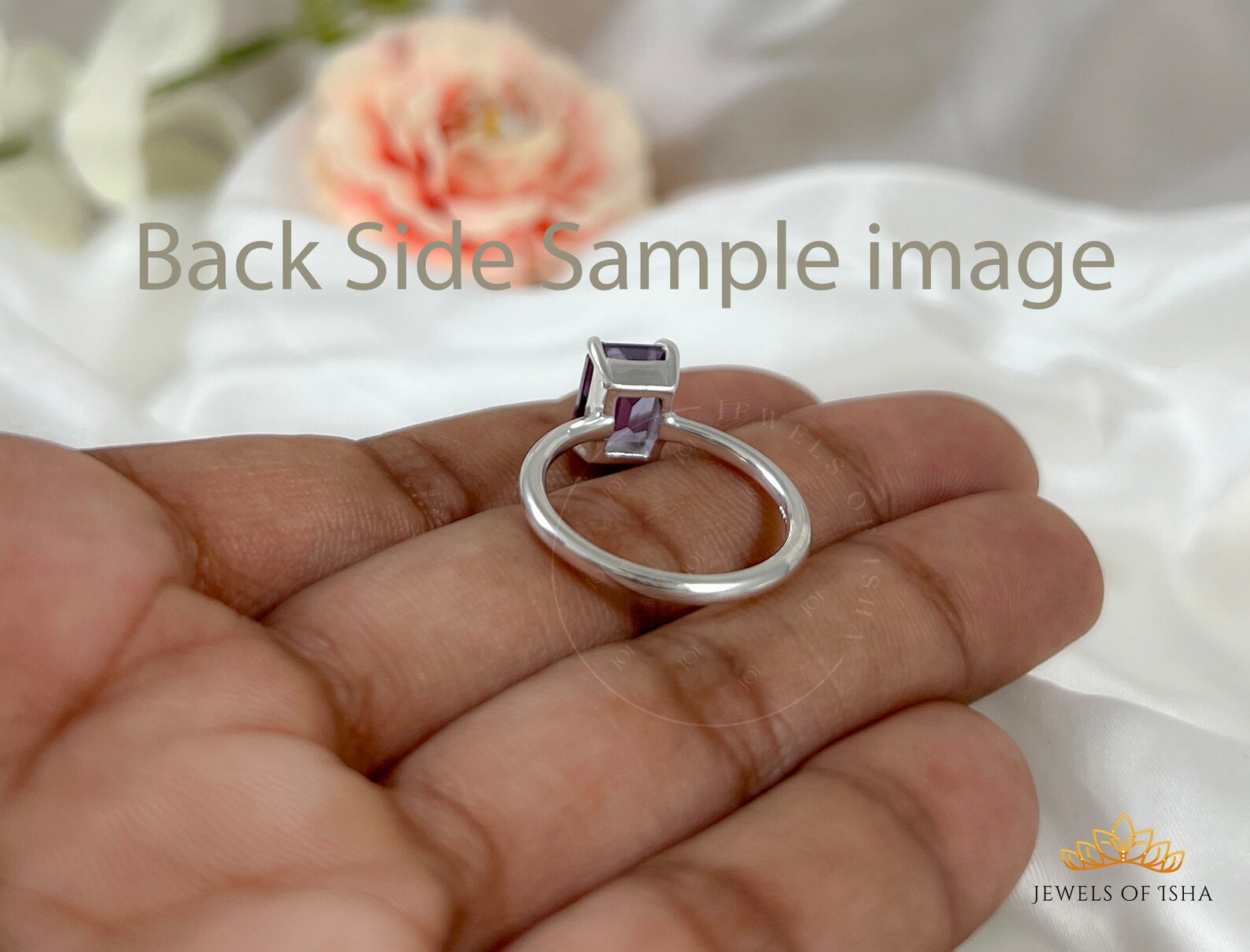 Emerald Quartz 7 X 9 Octagon Ring, Emerald Ring, Rectangle Solitaire ...