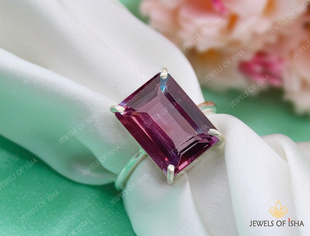 Alexandrite Ring, Purple Blue Color Changing Alexandrite 10x14 Octagon ...