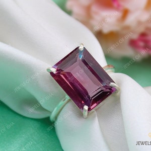 Alexandrite Ring, Purple Pink Color Changing Alexandrite 10x14 Octagon ...