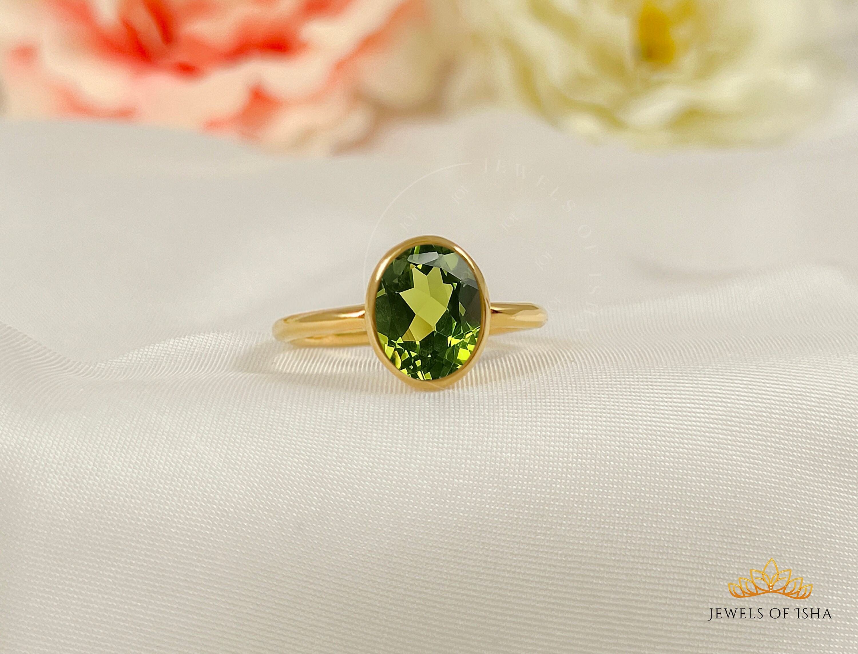 Delicate Peridot Ring Solid 925 Silver,14k Gold Handcrafted Daily Wear ...