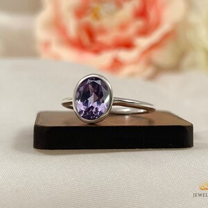 Dainty Alexandrite Ring, Color Change Alexandrite, 925 Solid Silver or ...