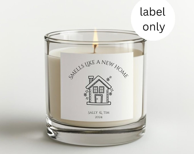 Personalised New Home Candle Label, Personalised New Home Gift, Candle ...
