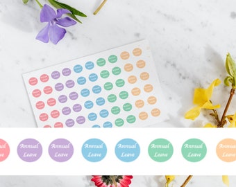 Annual Leave Planner Stickers Holiday Circle Dot Stickers Planner ...