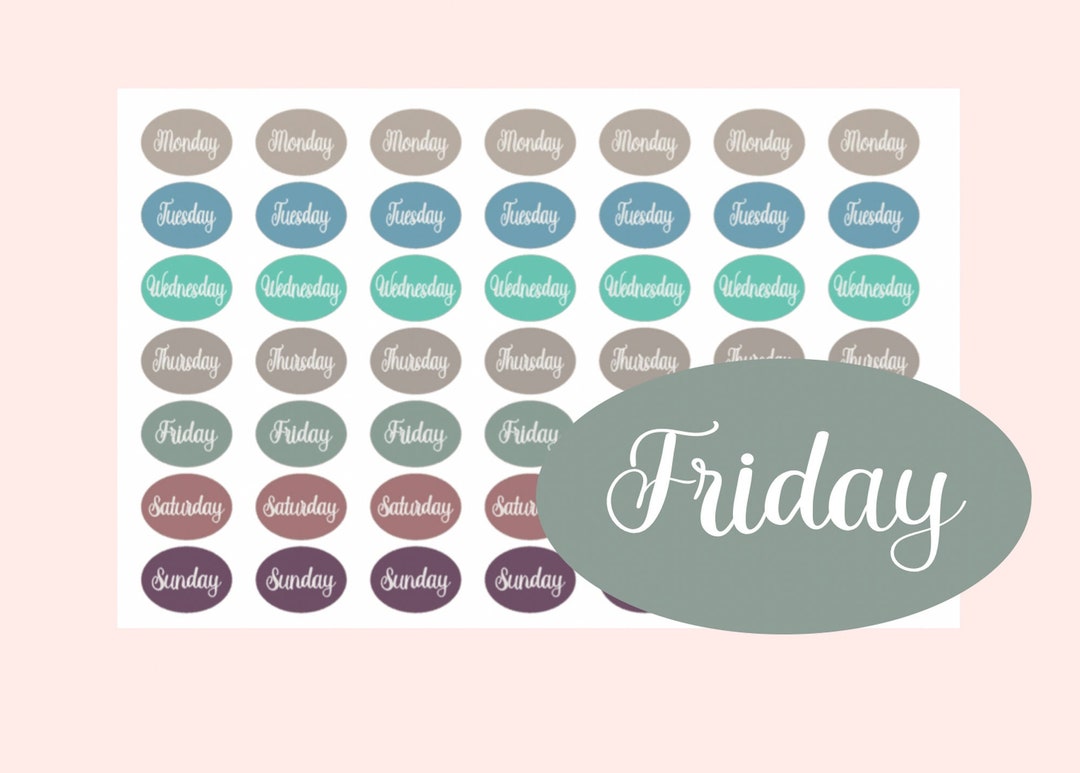 Days of the Week Planner Stickers / Weekday Stickers Perfect for Any ...