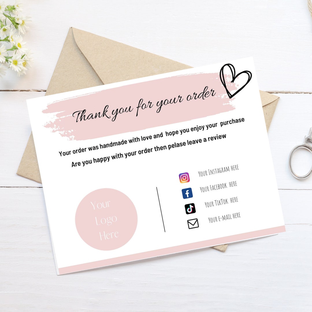 Printable Thank You Cards, Digital Download Template Thank You for Your ...