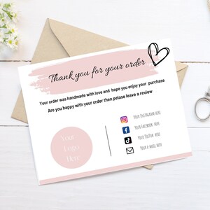 Printable Thank You Cards, Digital Download Template Thank You for Your ...