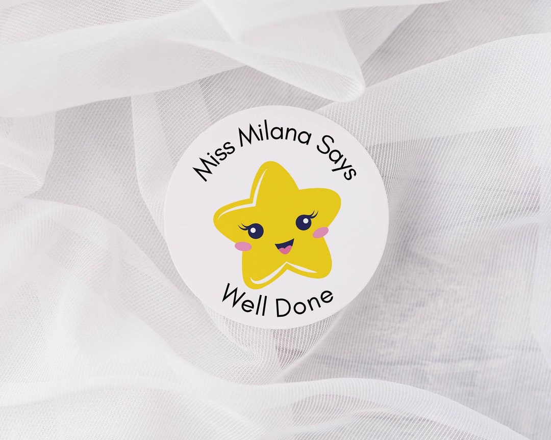 Well Done Teacher Stickers ,well Done Label, Personalised Teacher ...
