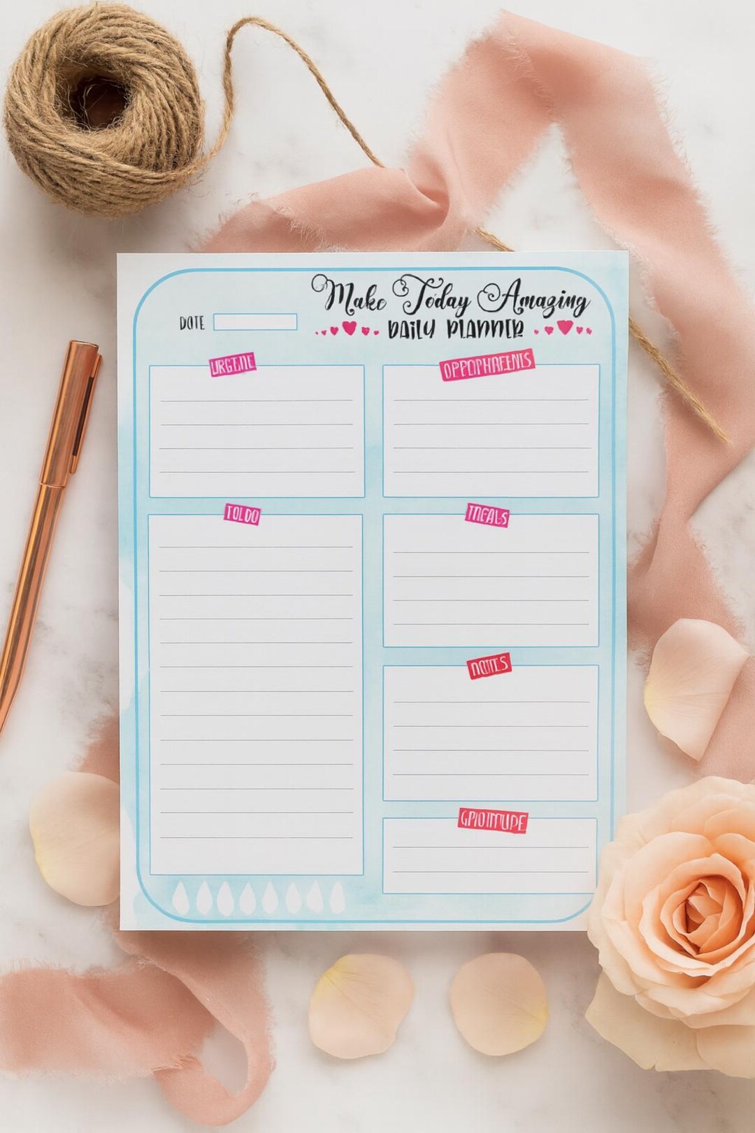 Daily Planner Notepad - Make Today Amazing - to Do List, Appointments ...