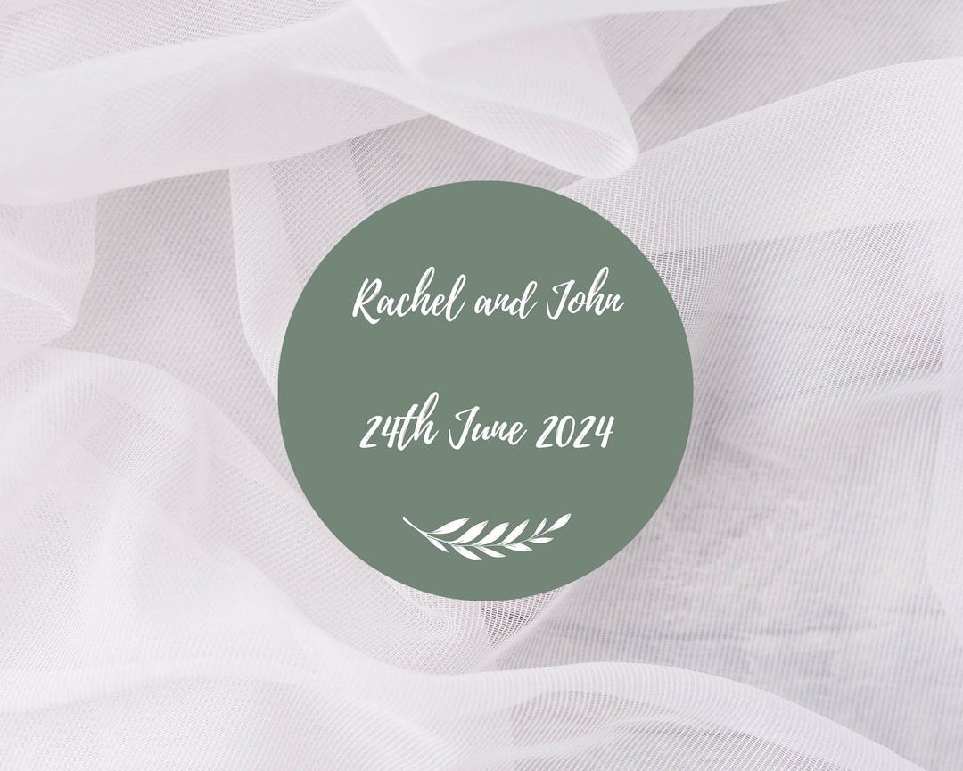 Sage Green Stickers, Wedding Stickers, Wedding Stationery, Party ...