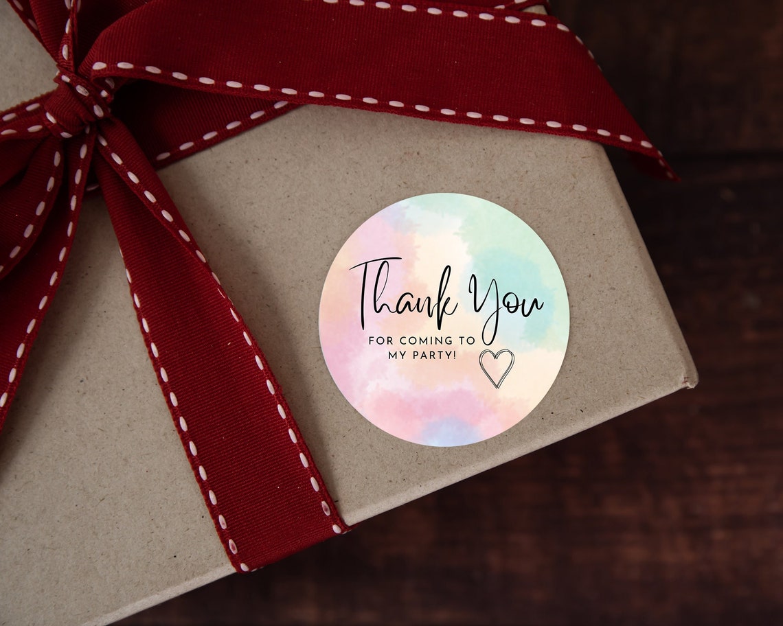 Thank You for Coming to My Party Stickers, Goodie Bag Stickers, Thank ...