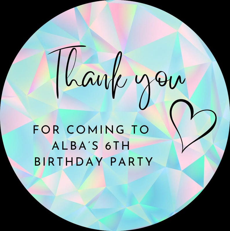 Personalised Children’s Party Bag Stickers, Party, Thank You Stickers ...