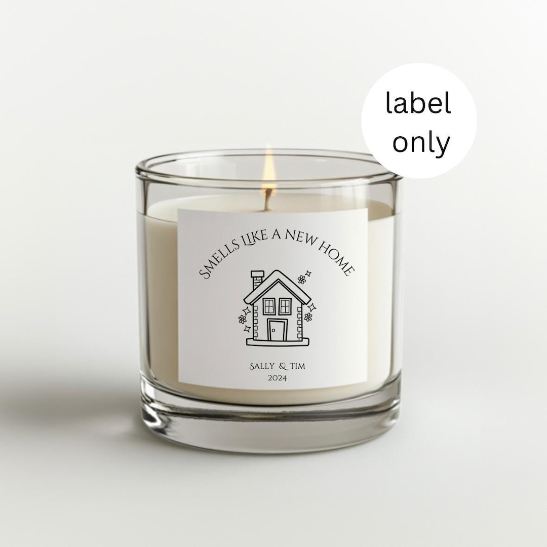 Personalised New Home Candle Label, Personalised New Home Gift, Candle ...
