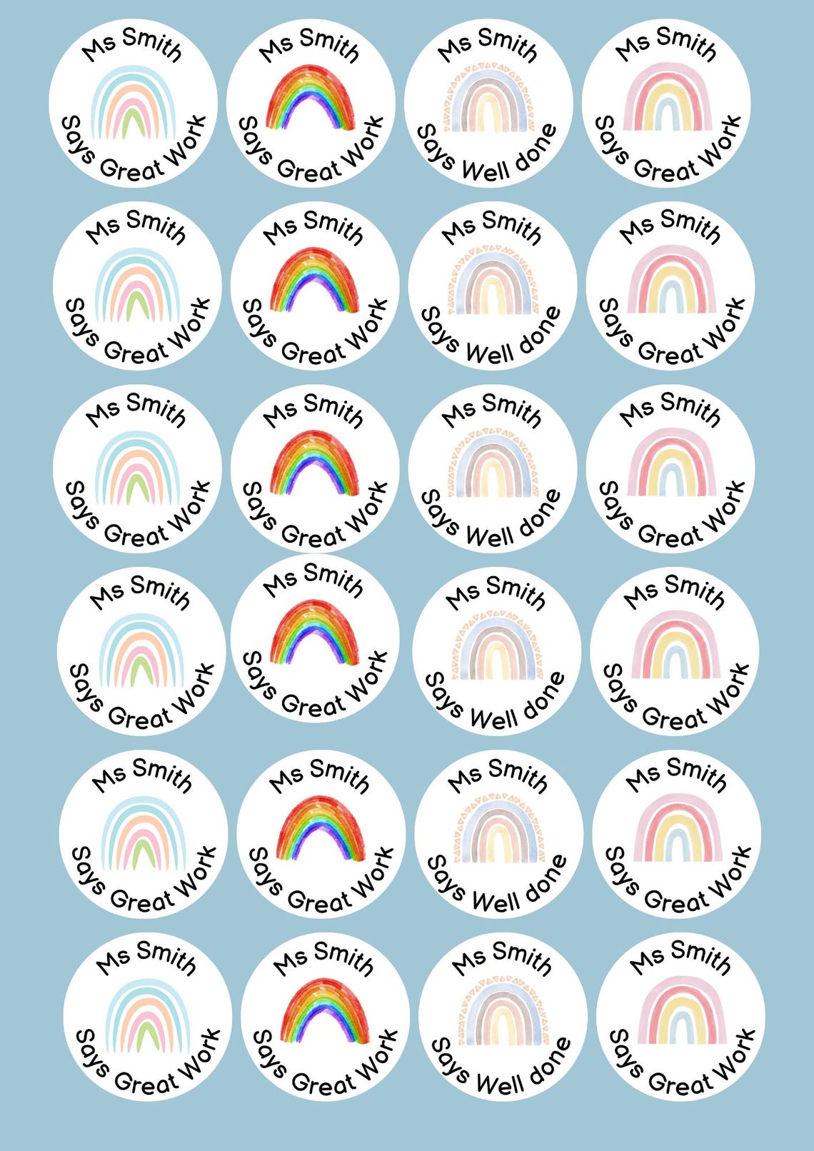 Well Done Stickers, Personalised Teacher Stickers, Merit Stickers ...