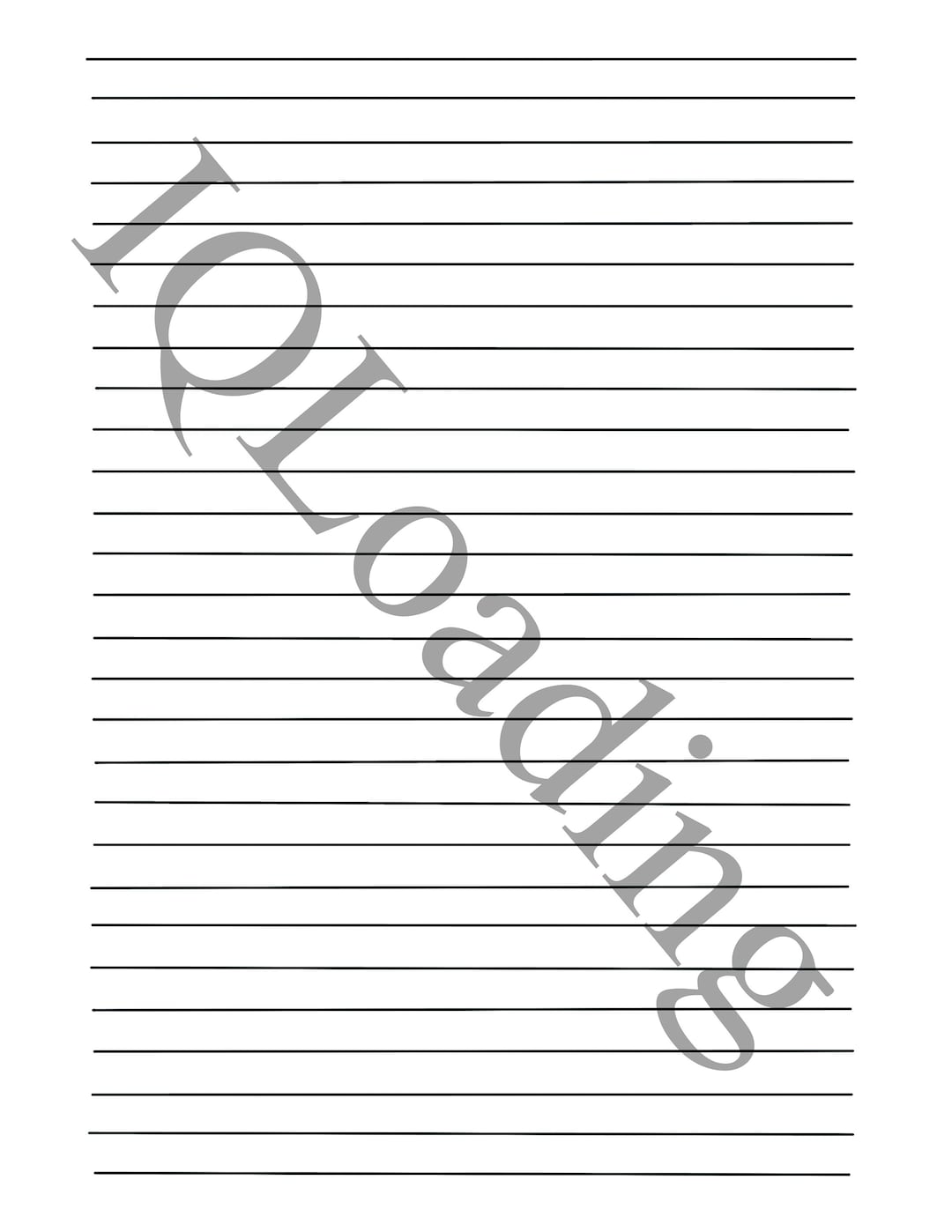 Lined Paper Printable Instant Download Notebook Printable DIY Notebook ...