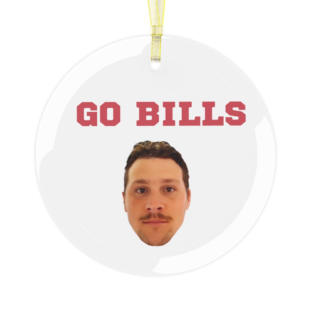 Josh Allen Glass Christmas Ornament, Buffalo Bills Ornament, Buffalo ...