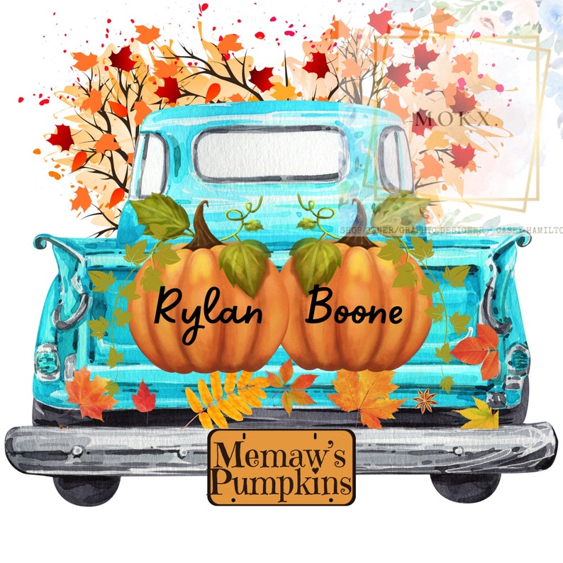 Fall Truck With Customizable Pumpkins PNG Digital File Only - Etsy
