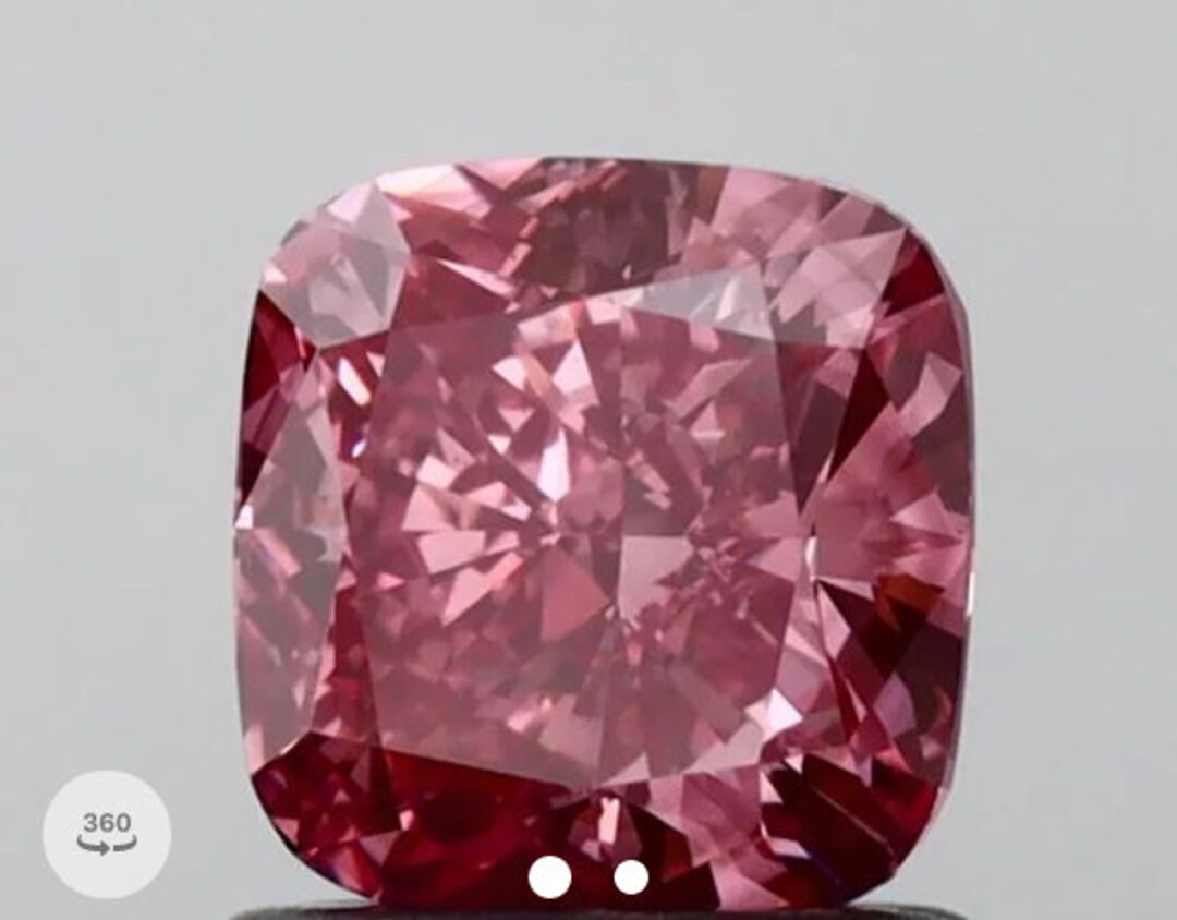 Rare 1.13CT Cushion Brilliant Fancy Vivid Pink Purple Lab Grown Loose ...