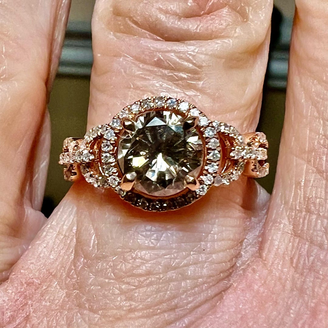 GIA 1.18CT Fancy Chocolate Brown Diamond 14K Rose Gold Ring - Size 6.5 ...