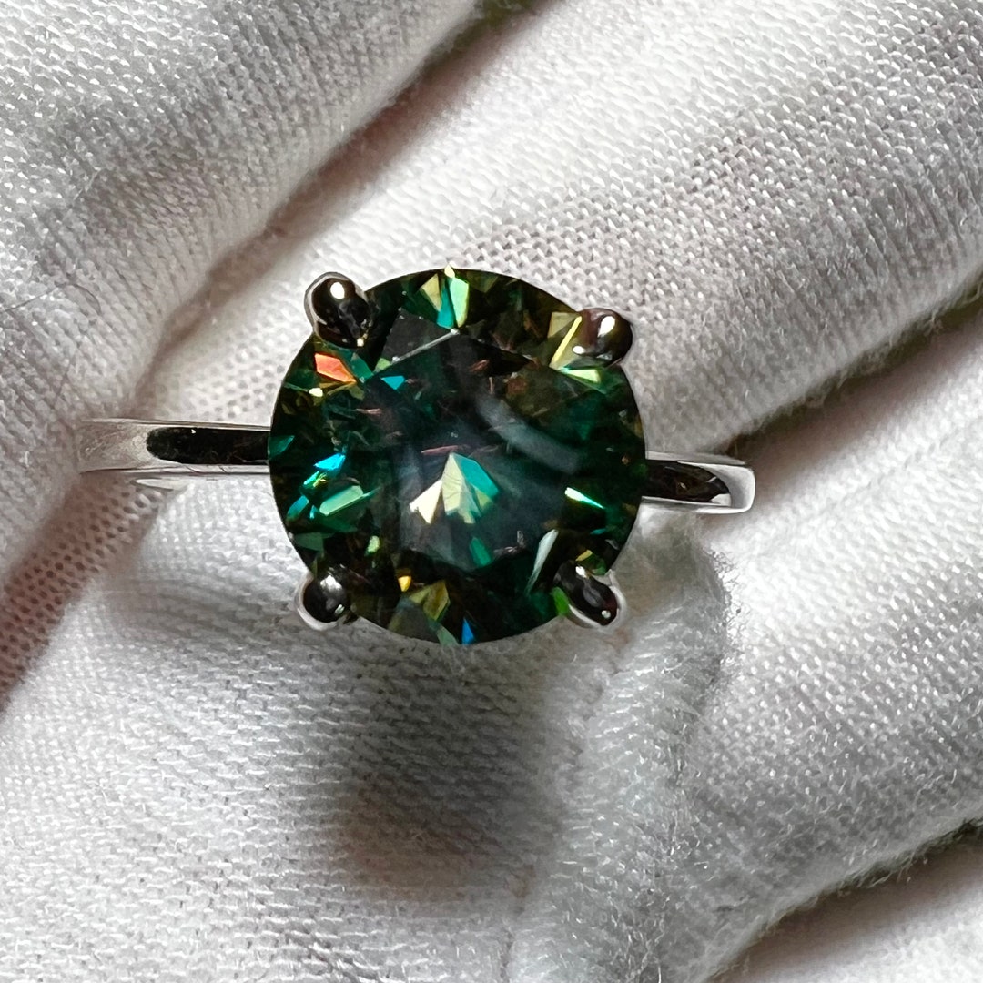 Earth Mined 3.15CT Round Brilliant Cut Fancy Green Blue Diamond ...